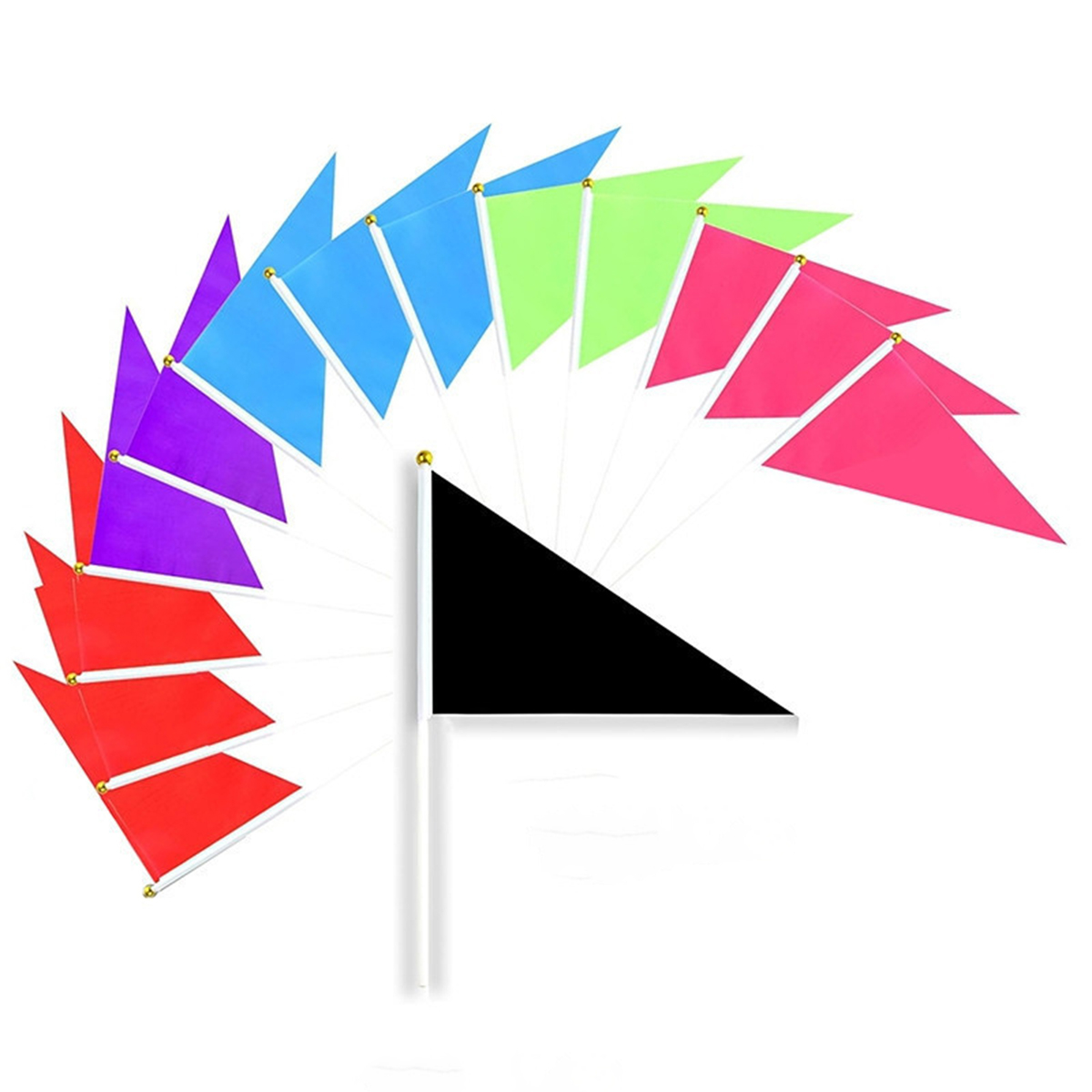 Multicolor Mini Triangle Hand Flags Vibrant Solid Color Flaglets For ...