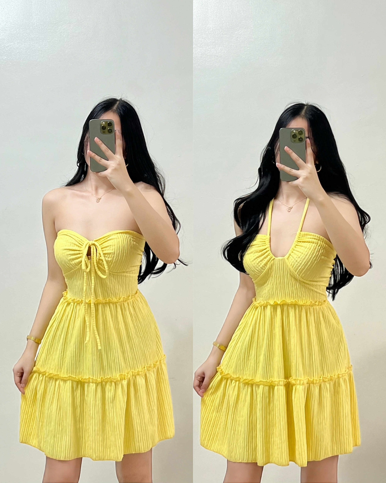 ZEALO Greta Tube Self Tie A-Line Mini Dress for Women – Bark Crepe ...