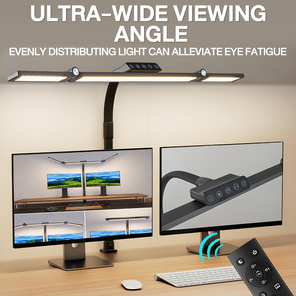 10 Dimmable Levels LED Desk Lamp with Remote Sensor Flexible Gooseneck ...