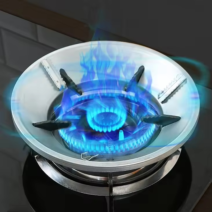 Round Heat Insulation Gas Stove Cover Windproof EnergySaving Fire ...