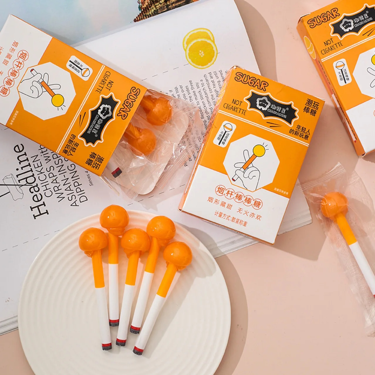 3pcs realistic cigarette lollipop prank toys simulating cigarette ...