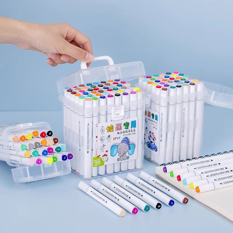 Washable Double-Head Markers – 12/24/36/48 Colors Drawing Pens for Kids ...