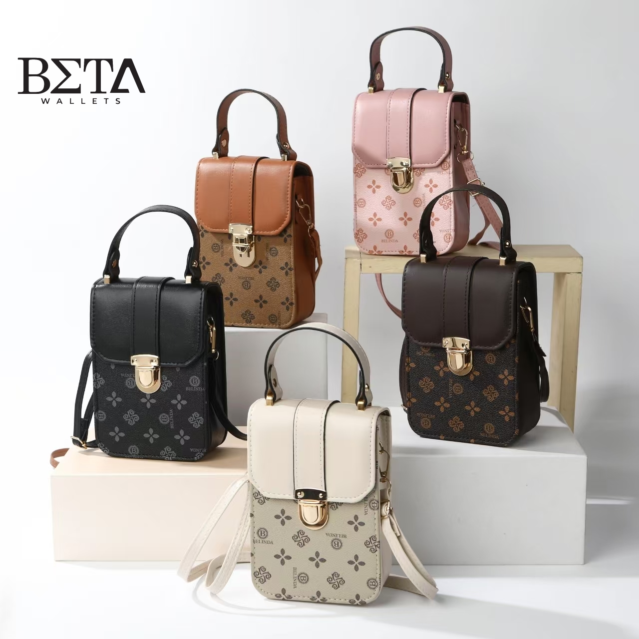 BETA Sling Bag For Women Elegant High Quality Leather Large Capacity Versatile Mini Phone Bag ...