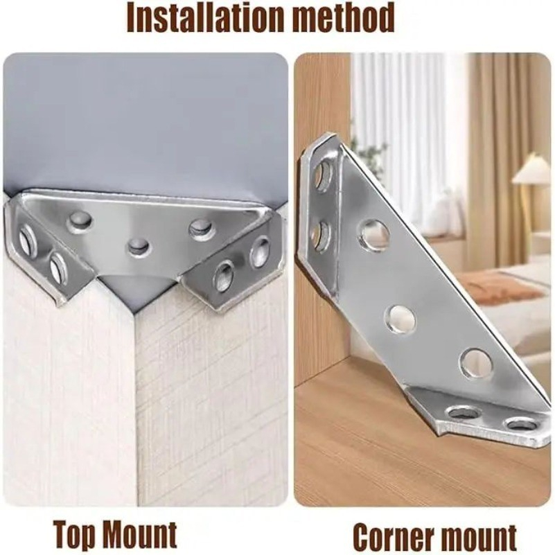 20pcs Set Metal Trapezoid Angle Bracket Stainless Steel Furniture Joint ...