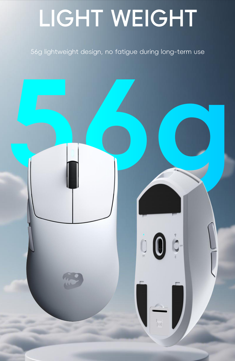 Mloong MX301 Wireless Gaming Mouse Tri-Mode Mice Lightweight Ergonomic Shape Mouse For PC Laptop ...