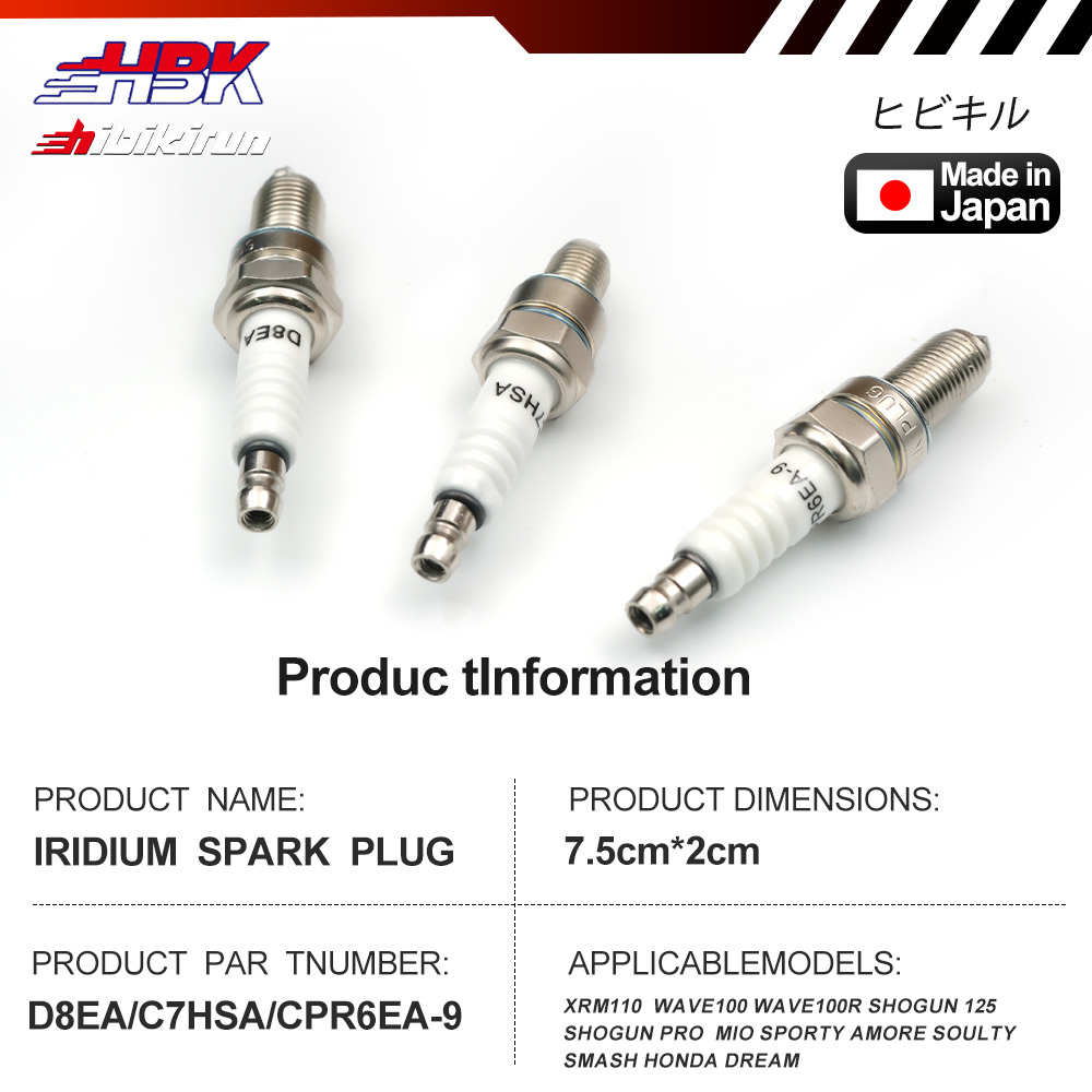 HBK 10PCS Spark Plug for Motorcycle Motor Parts C7HSA, D8EA, CPR6EA-9 ...