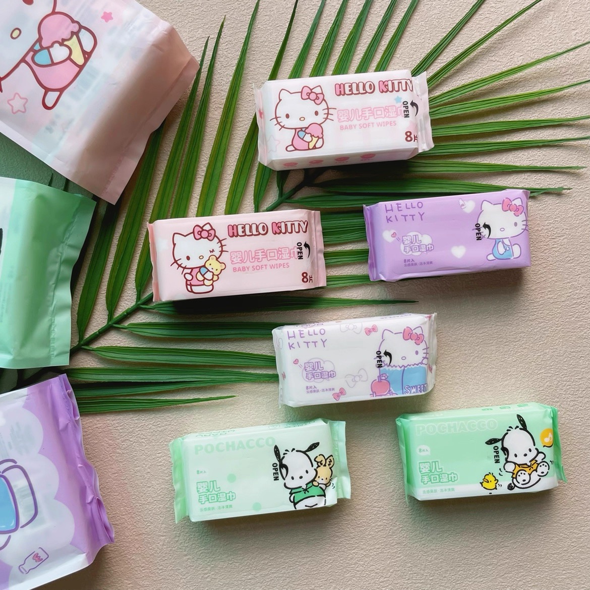 8pcs/pack Mini Pocket Pack Wipes Tissue Kids School Portable Mouth ...