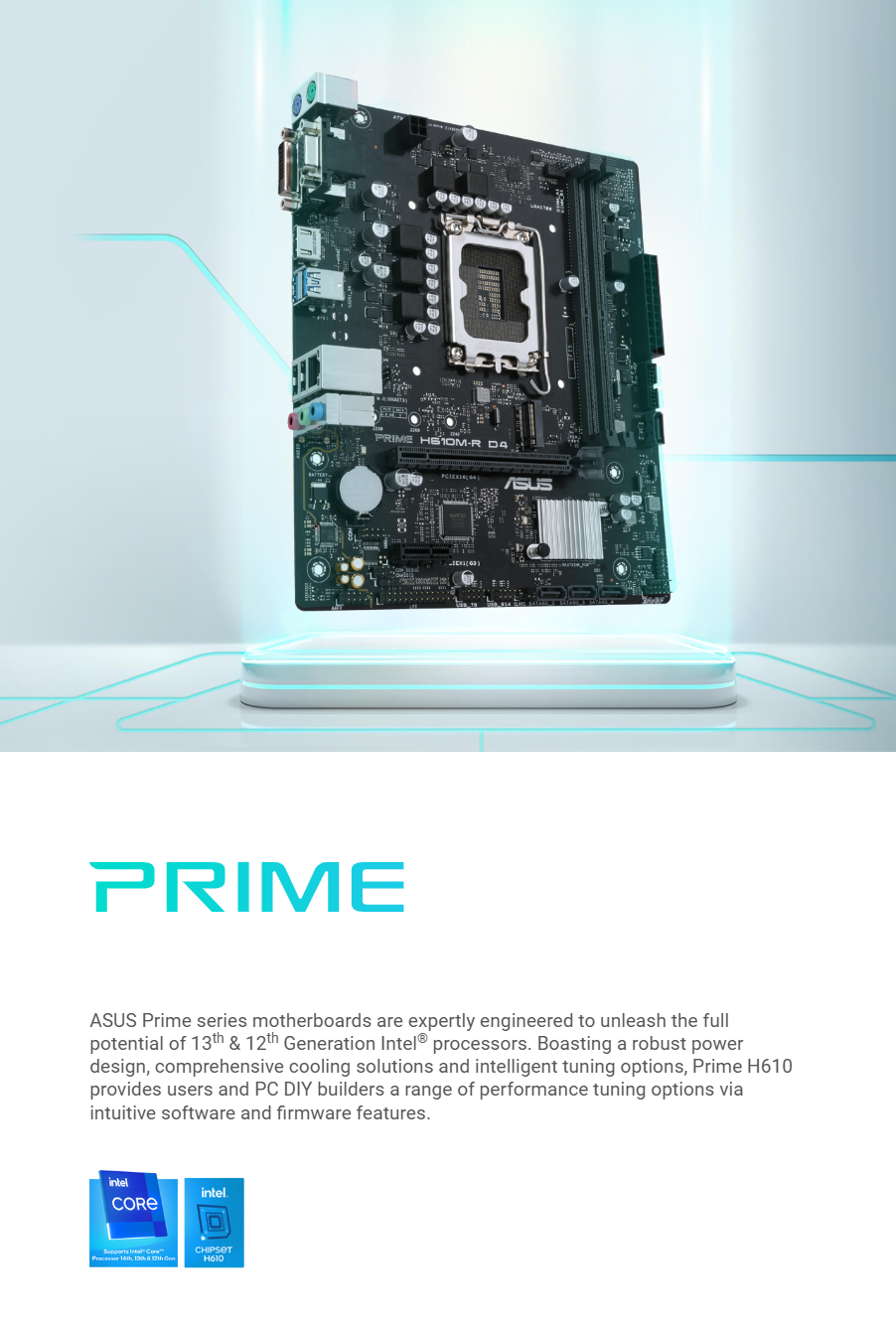 Asus PRIME H610M-R D4 Intel H610 (LGA 1700) MicroATX Motherboard ...