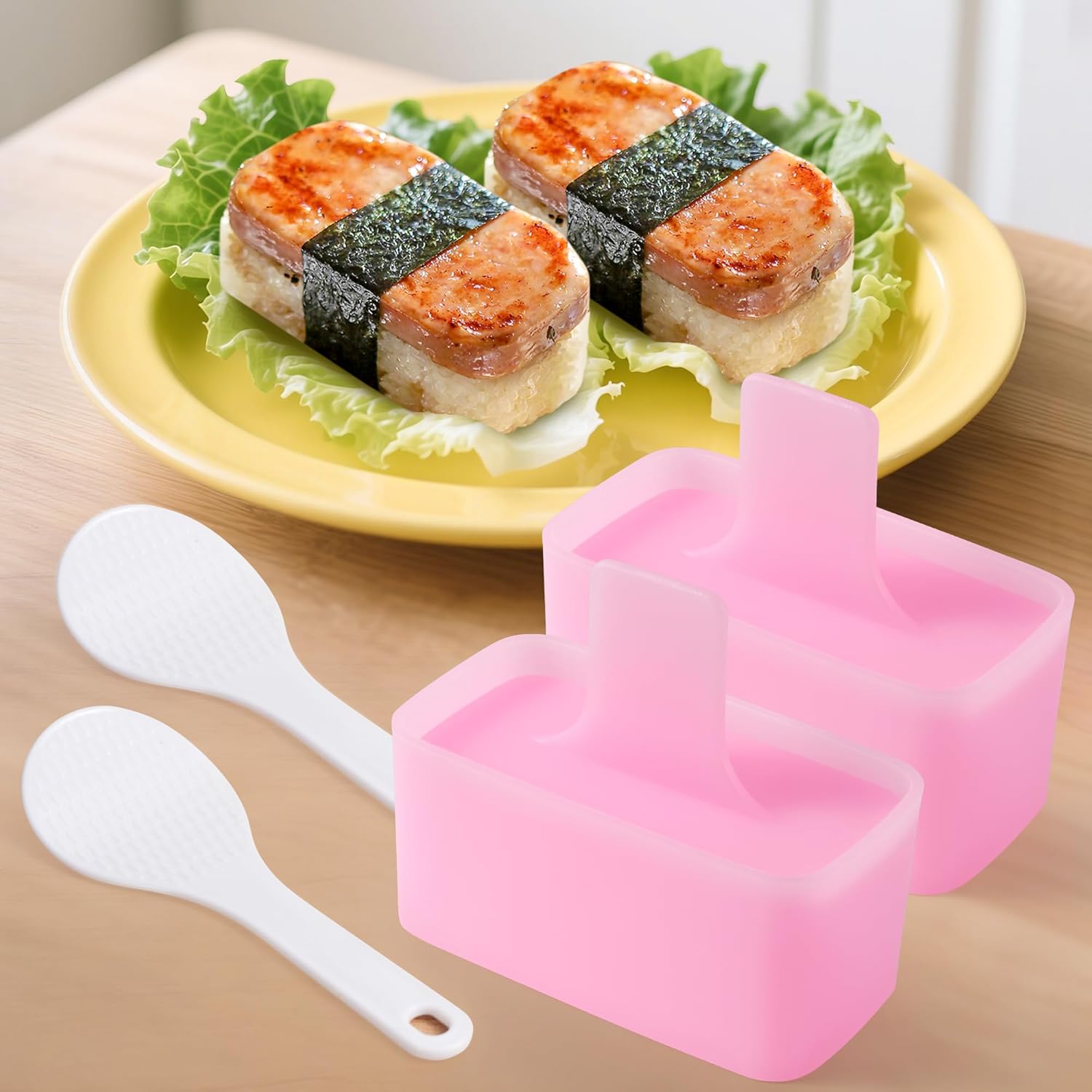 2pcRice Mould Musubi Molder Maker Rectangular Layer Mold Box Scoop ...