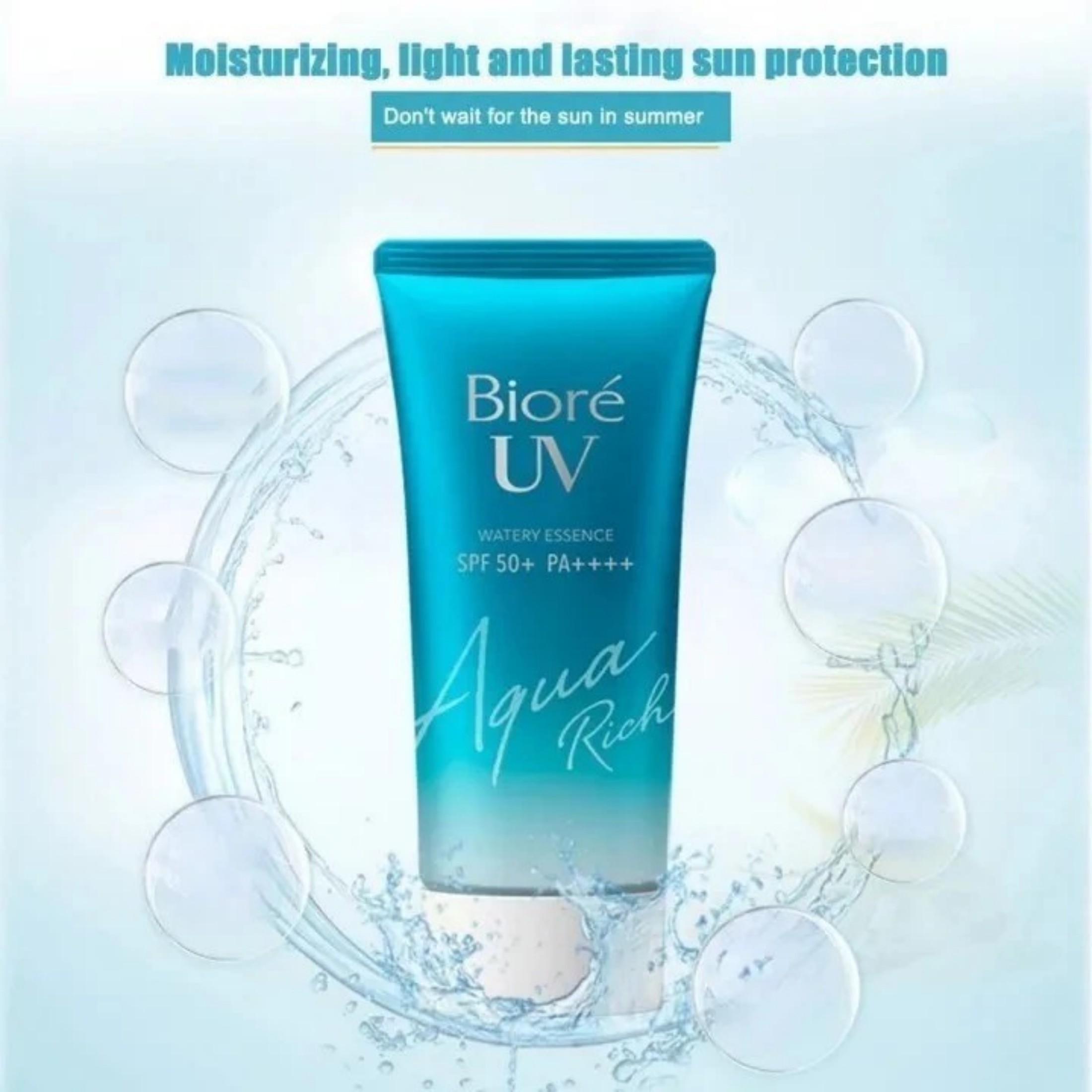 Biore Watery Essence Sunscreen SPF 50+++ Beach Travel Lightweight ...
