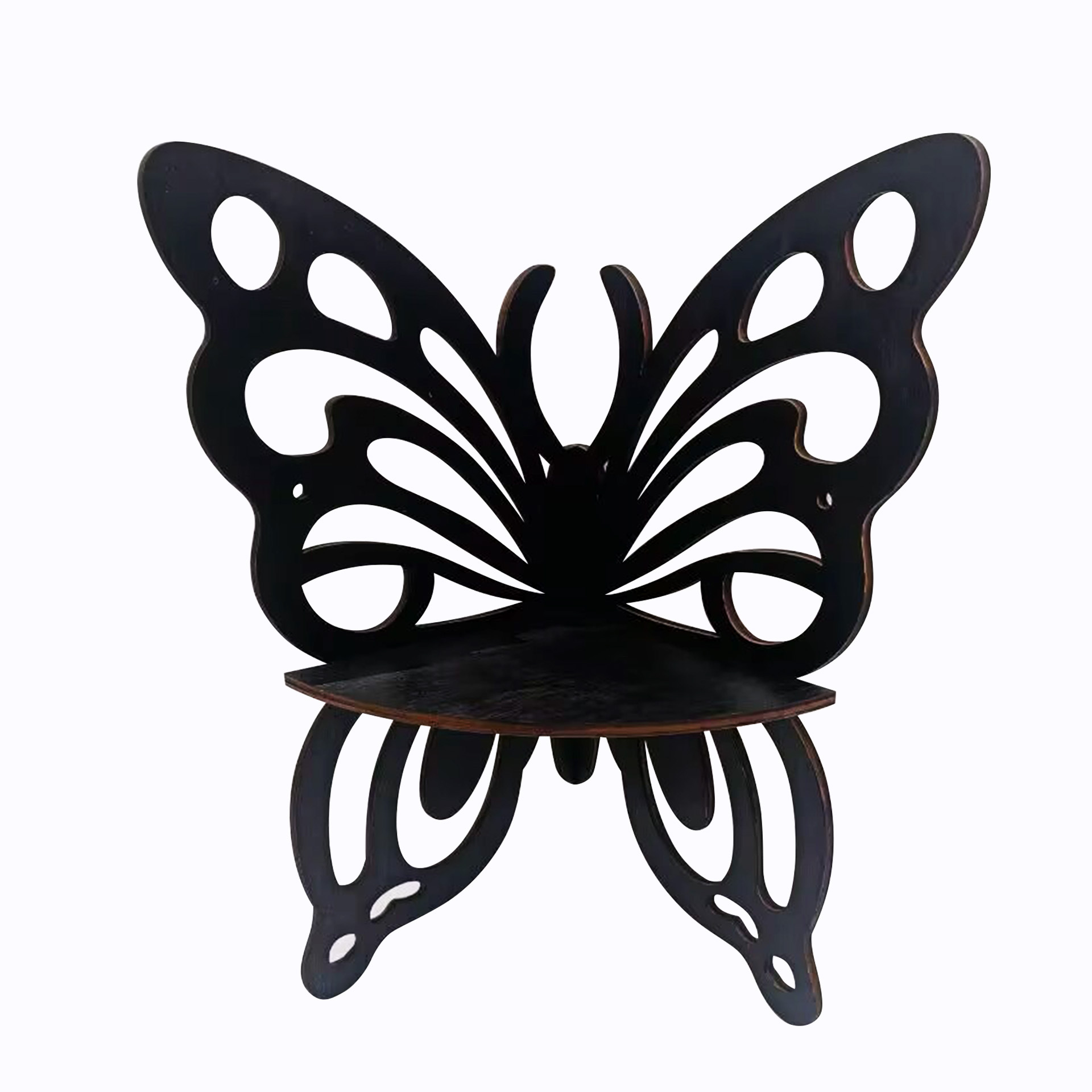 2PCS Creative Butterfly Wall Display Shelf Natural Wood Color Butterfly ...