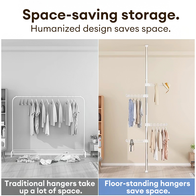 COD Adjustable Sampayan Clothes Rack Stand Floor To Ceiling Tension ...