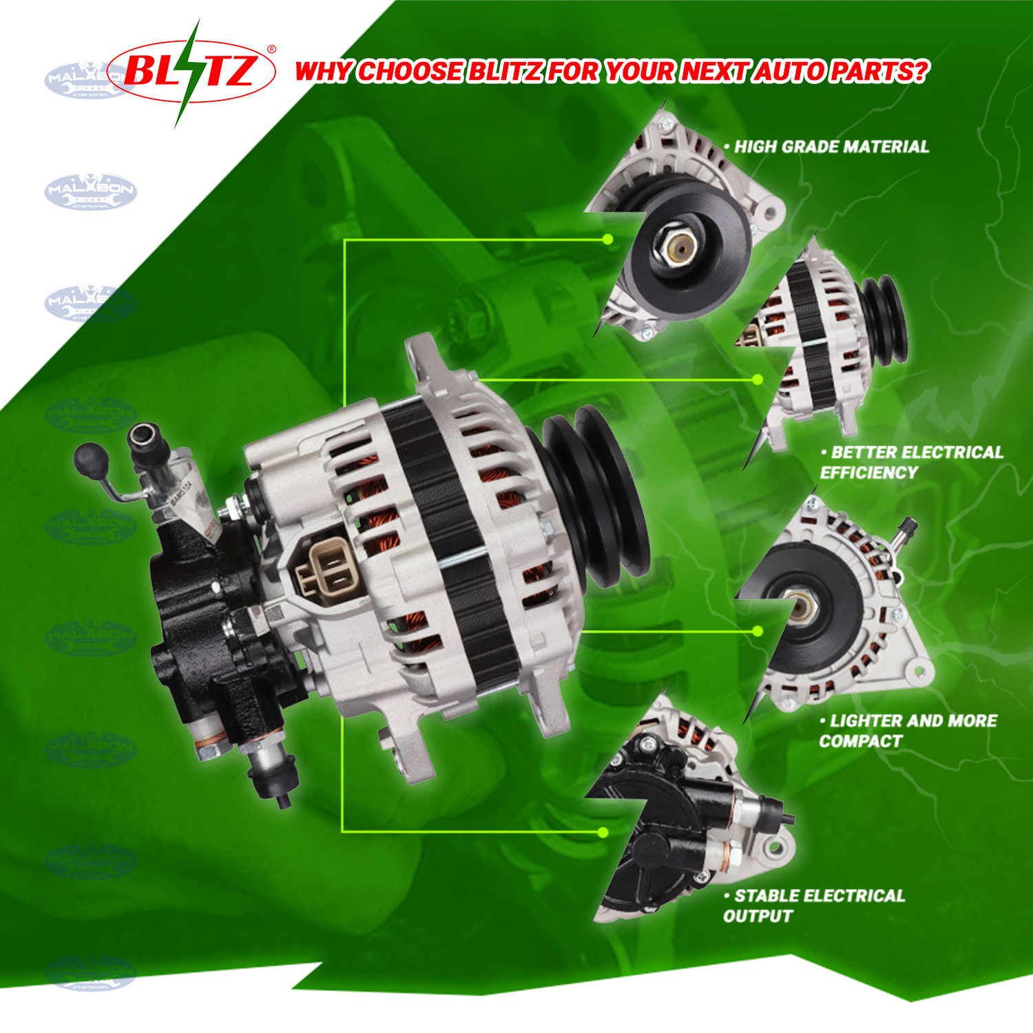 MITSUBISHI 4D56 L300 ALTERNATOR ASSEMBLY WITH PUMP 12V / 90A DOUBLE ...