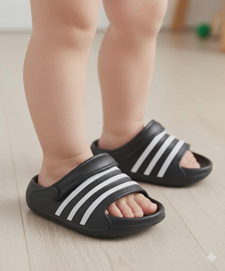 Baby Boy Rubber Stripes Toddler Slipper Lightweight Thick Fashion ...