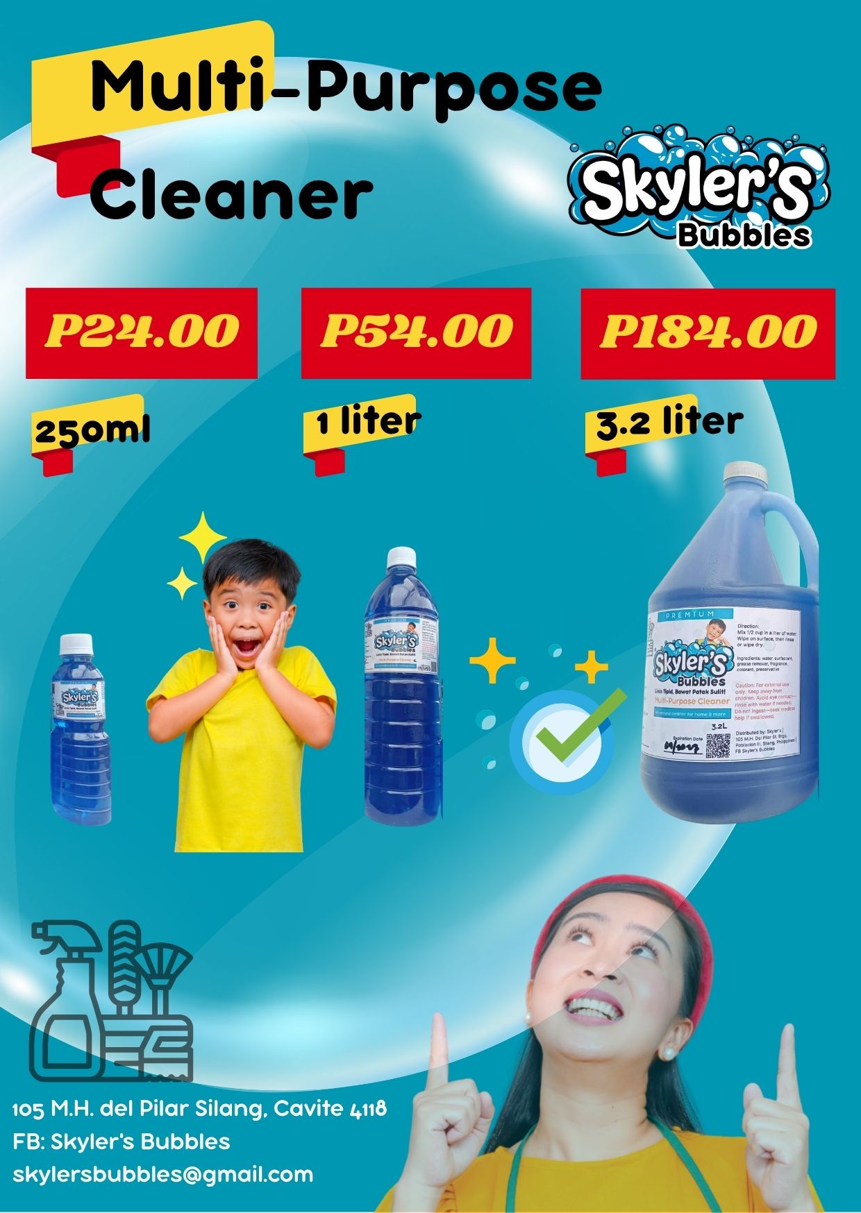 Skyler's Bubbles Multi-Purpose Cleaner 3.2 Liter | Soap for Surfaces | House Essentials ...