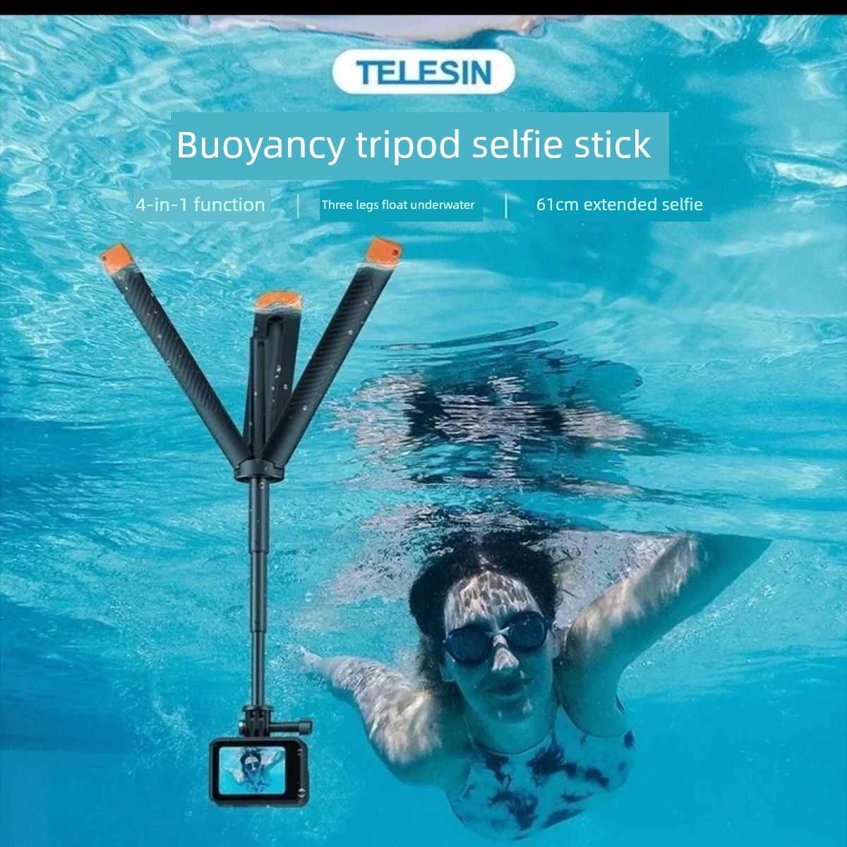 Underwater Buoyancy bar Diving Extendable Selfie Stick Tripod For Gopro ...