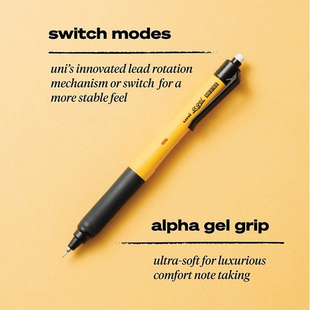UNI ALPHA GEL SWITCH MECHANICAL PENCIL - 0.3/0.5 MM | Shopee Philippines