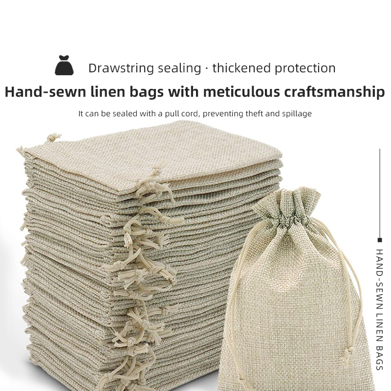 Burlap Drawstring Pouch Plain Linen Gift Bag Jute Storage organizer ...