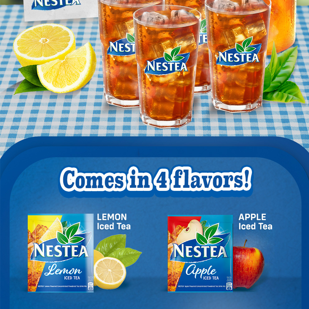 Nestlé Nestea Lemon Flavored Powdered Tea Drink Mix 19g - Pack of 24 ...