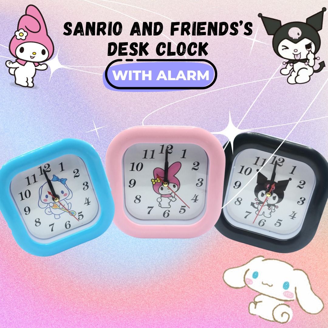 PD Sanrio Wall lDesktop Analog Alarm Clock Battery Operated Kuromi ...