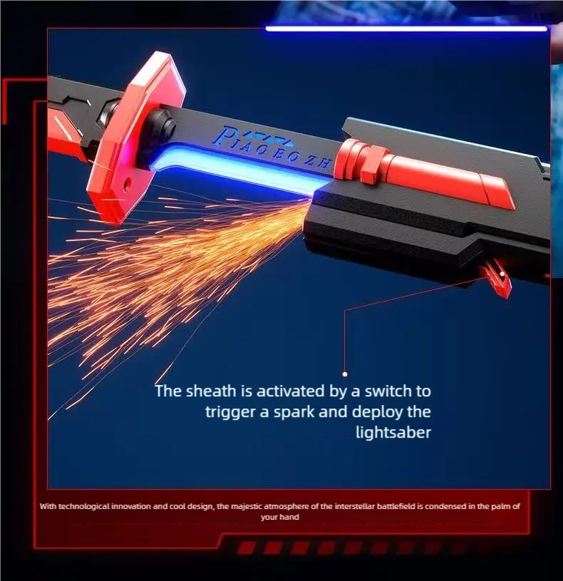 Colorful Streamer Glowing Sword Toys with Spark & Smoke Effect Light ...