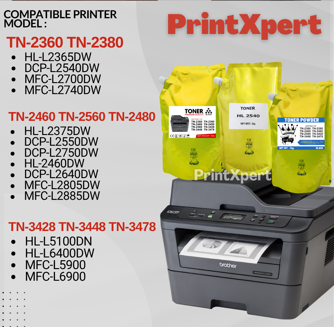 Toner Powder for brother 1KG Compatible for DCP L2540 L2550 TN 3478 HL ...
