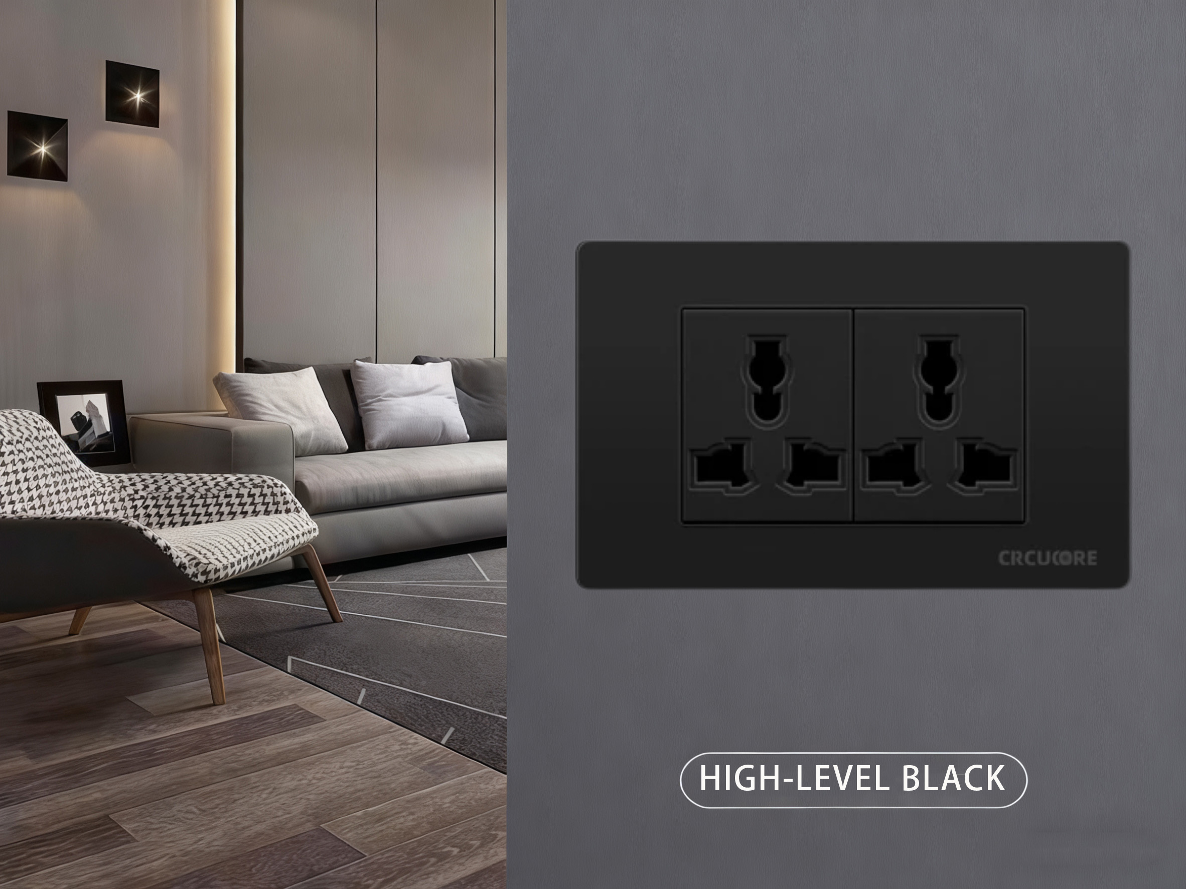 Digihome Black Wall Switch Outlet 1 2 3Gang Power Socket Panel ...
