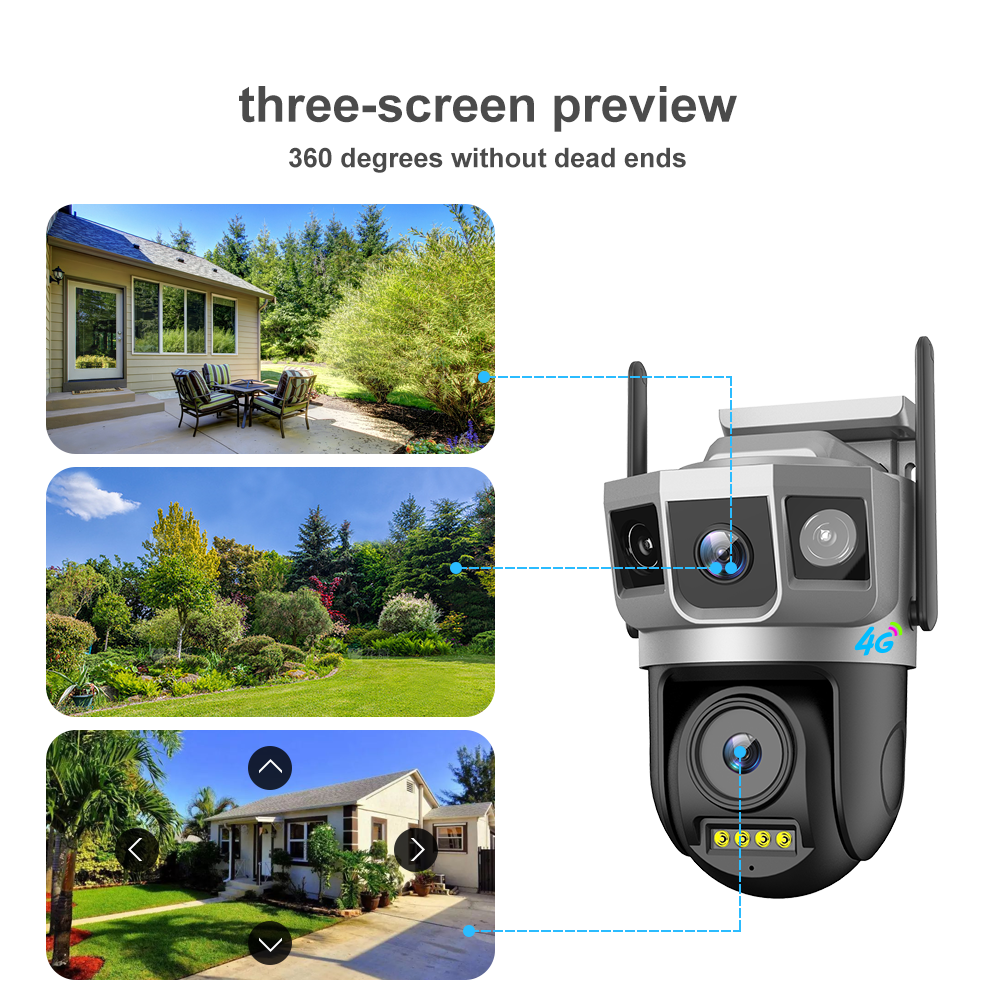 V380 4G Three Screen SC23 Outdoor Waterproof Wifi 360 Cctv Camera HD ...