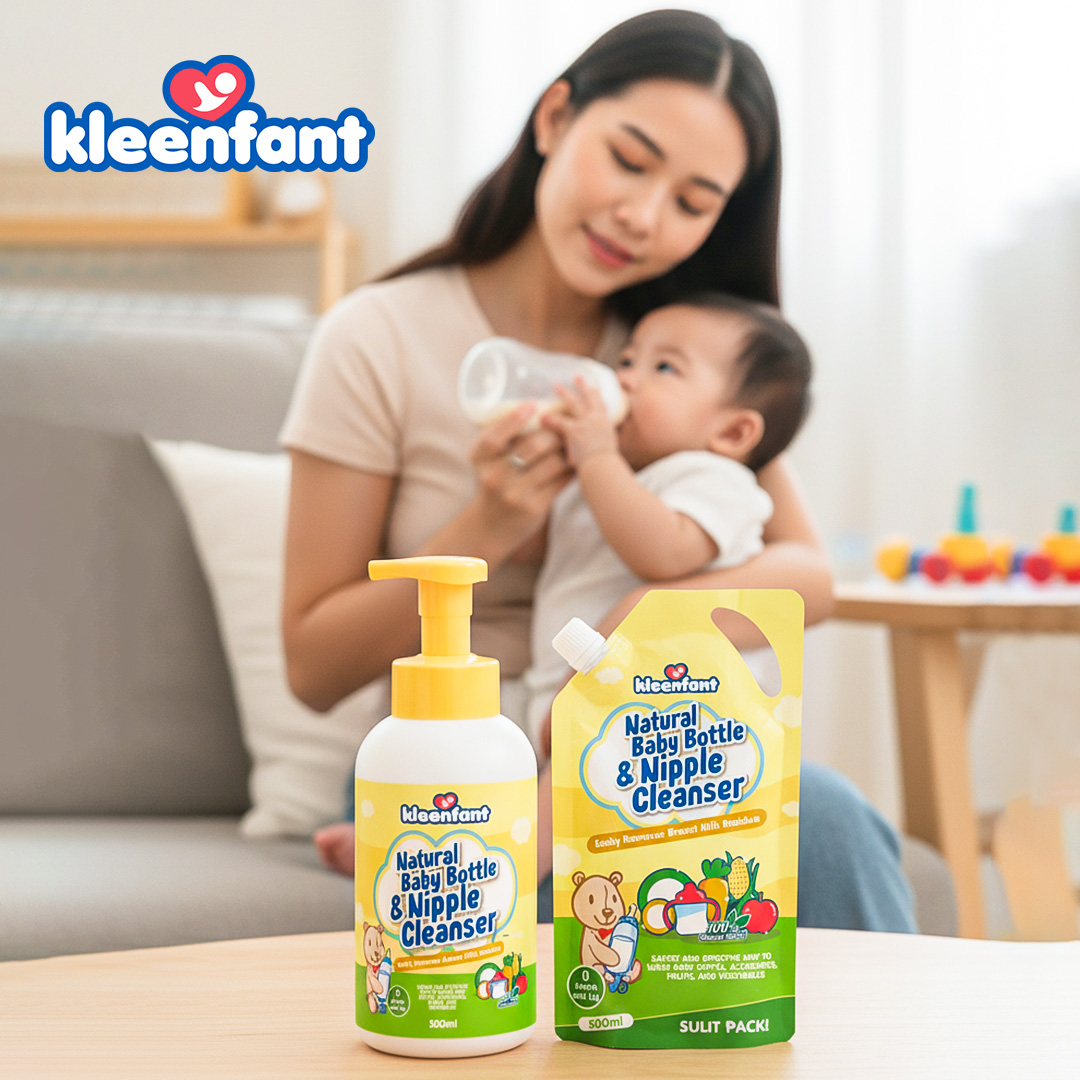 Kleenfant Natural Baby Bottle & Nipple Cleanser 500ml Bottle Pump Pack ...