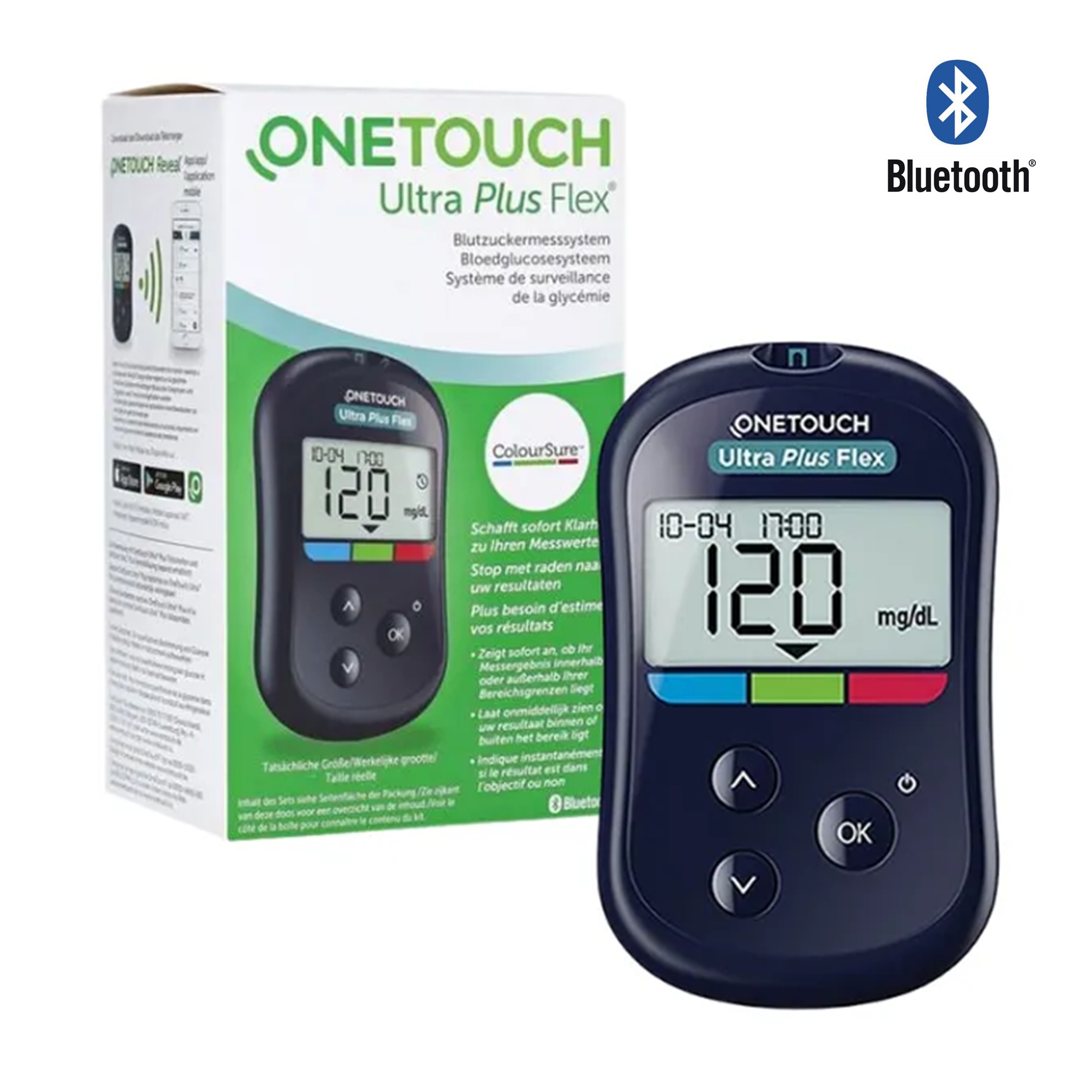 One Ultra Plus Flex Glucometer Machine with Bluetooth or One Ultra Plus ...