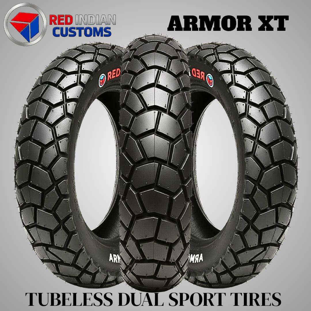 Dual Sport Motorcycle 17 Tubeless Tire Gulong Ligid Red Indian Armor XT ...