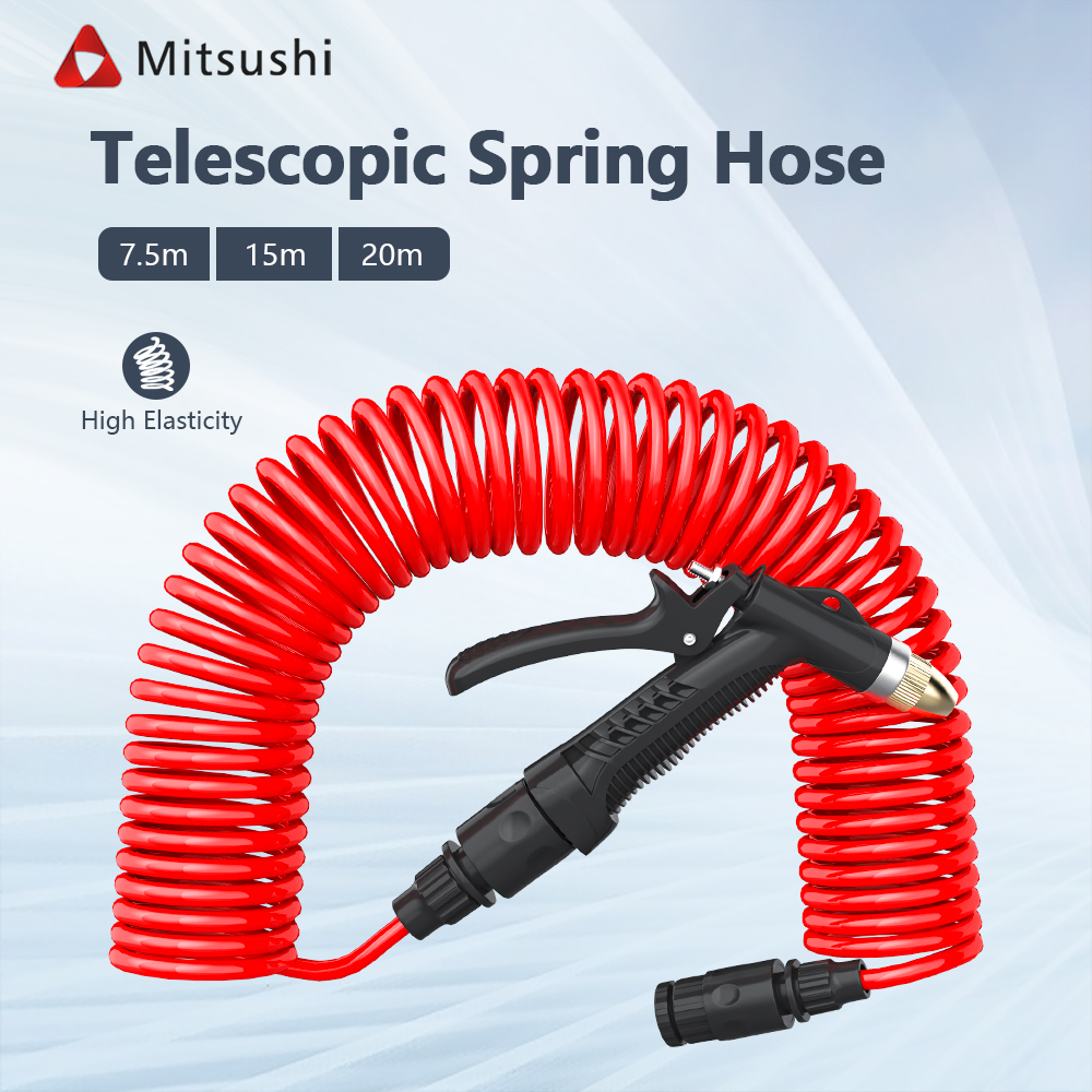 Mitsushi 7.5/15/30M Garden Telescopic Spring Hose Plastic ...