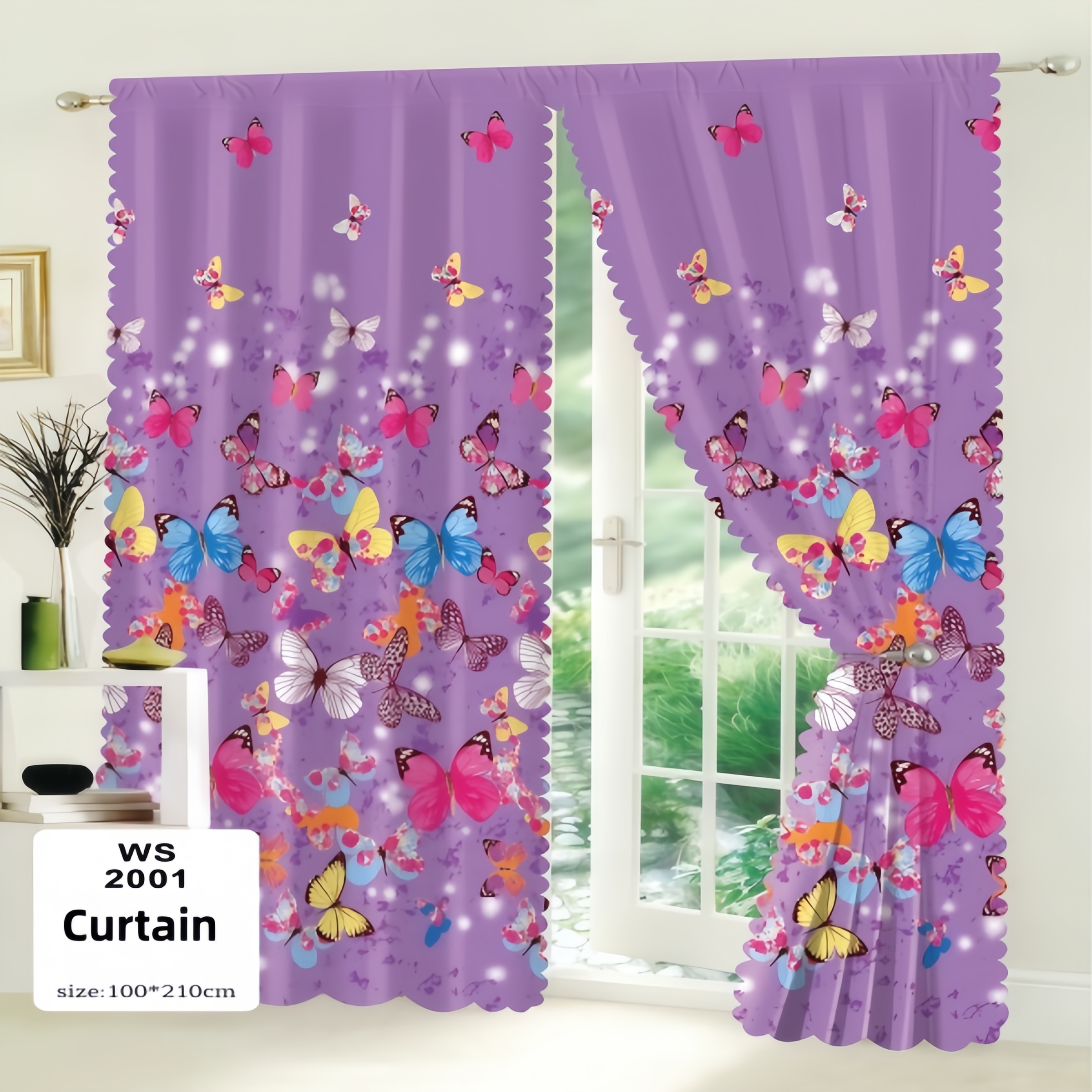 Size 100x210cm Curtains 1PCS Kurtina For Home Pang Lababo Curtain For ...