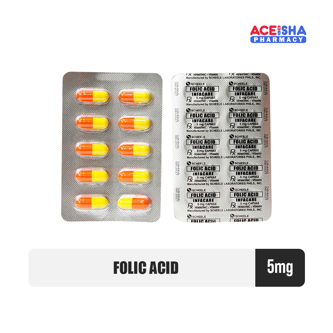 INFACARE 5mg Capsule - Folic Acid Vitamins | Shopee Philippines