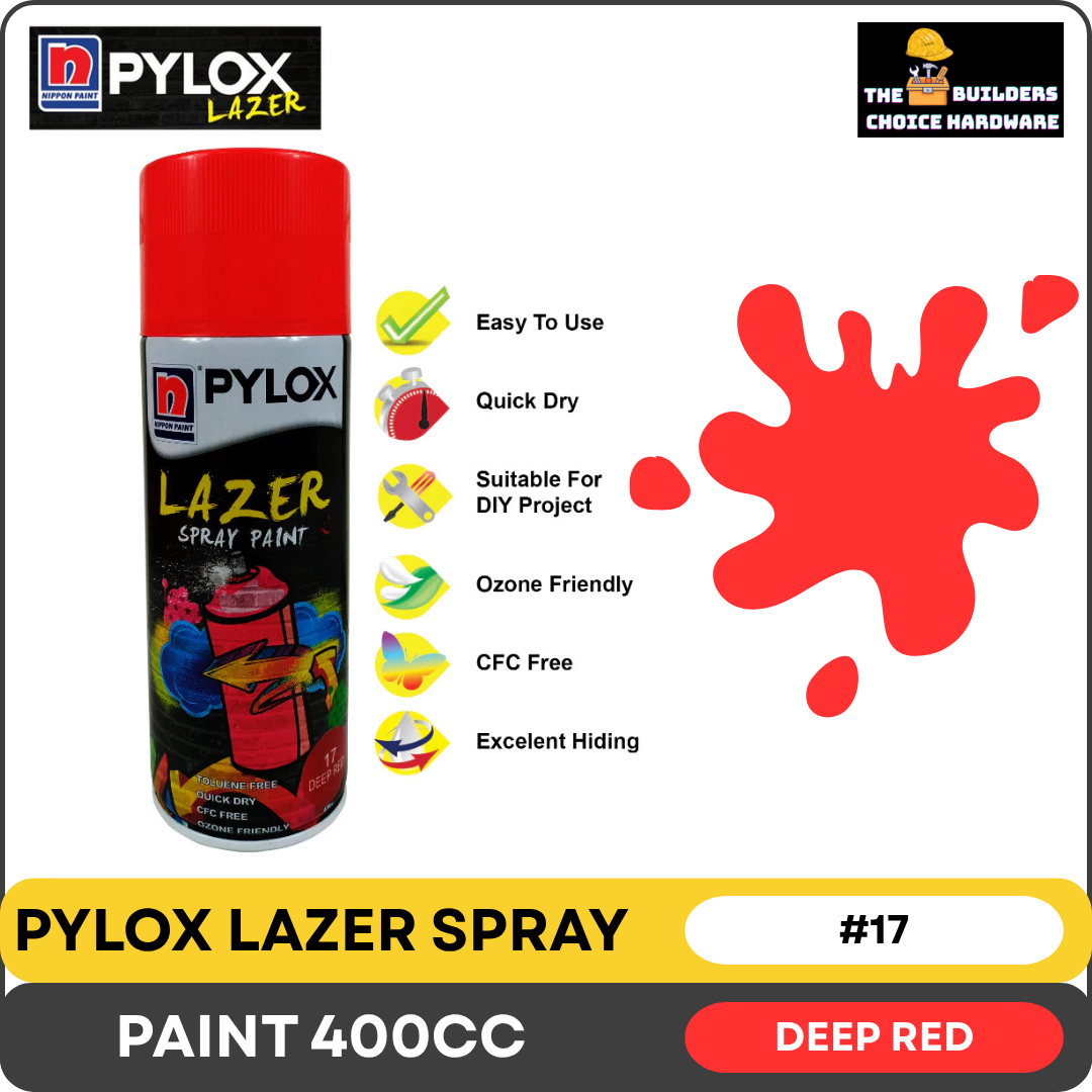 PYLOX #17 DEEP RED ORIGINAL LAZER SPRAY PAINT 400CC | Shopee Philippines
