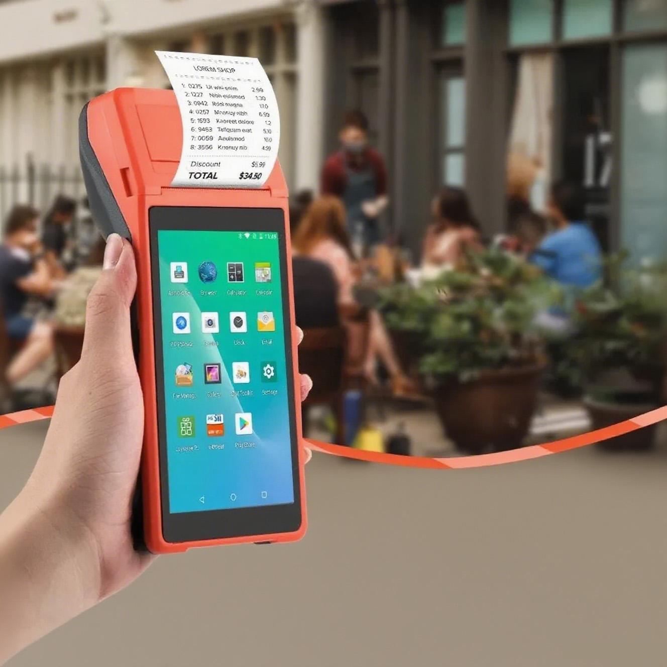 EXPOSE Thermal Handheld POS Receipt PDA Printer Android 8.1 5.5inch HD ...