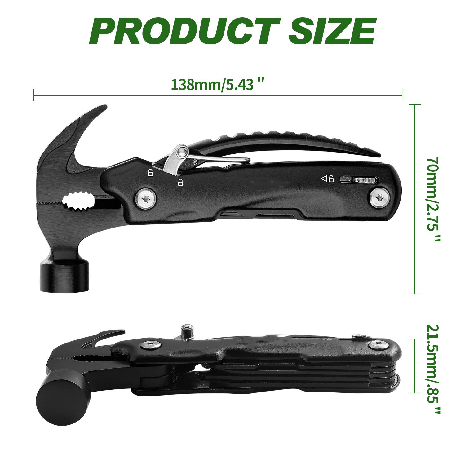 Keycool 12 IN 1 Multi Tool Hammer Outdoor Adjustable Wrench Hammer ...
