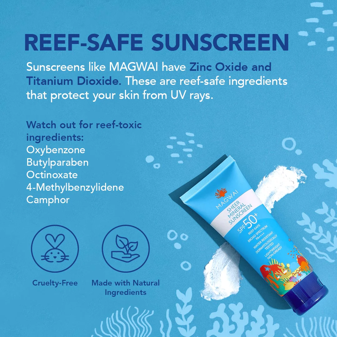 MAGWAI Reef-Safe Sheer Mineral Sunscreen SPF 50+ | Broad Spectrum ...