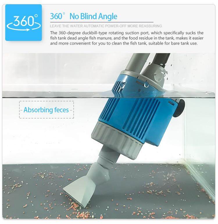 Electric aquarium water change Sand/Gravel cleaner Fish feces suction ...