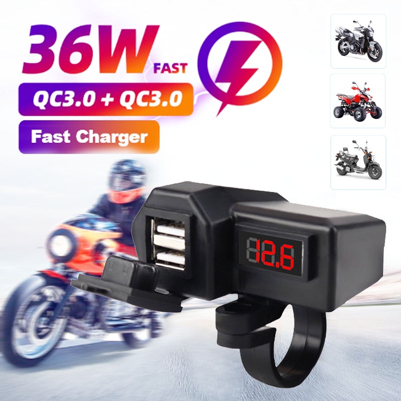 ApexRide Motorcycle Dual Usb Waterproof Phone Charger 12V With ...
