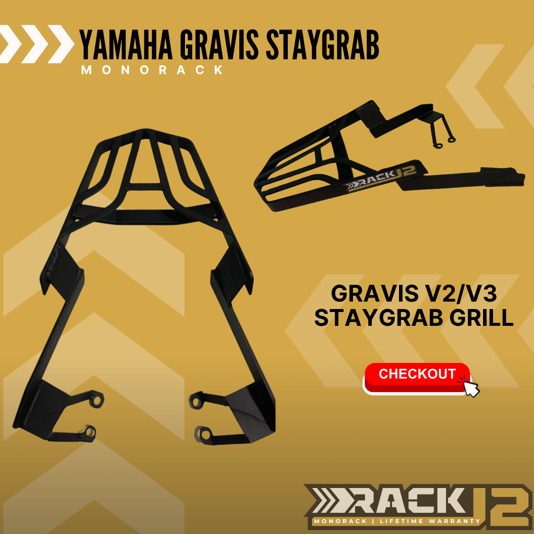 New Yamaha Gravis V1/V2/V3 Stay Grab Bar RackJ2 Monorack Bracket Heavy ...