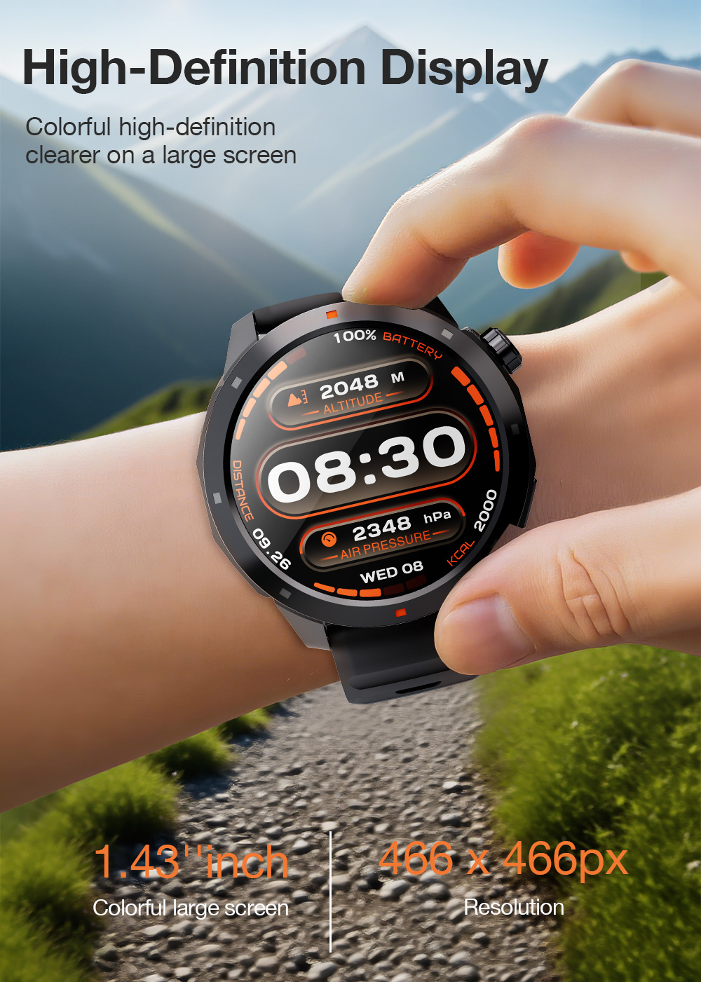 Aolon Navi R3 Ultra GPS MAP Running Pace Smart Watch Altitude AOD ...