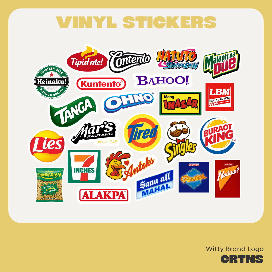 Witty Brand Logo Stickers | Vinyl Waterproof Matte Sticker | Funny ...