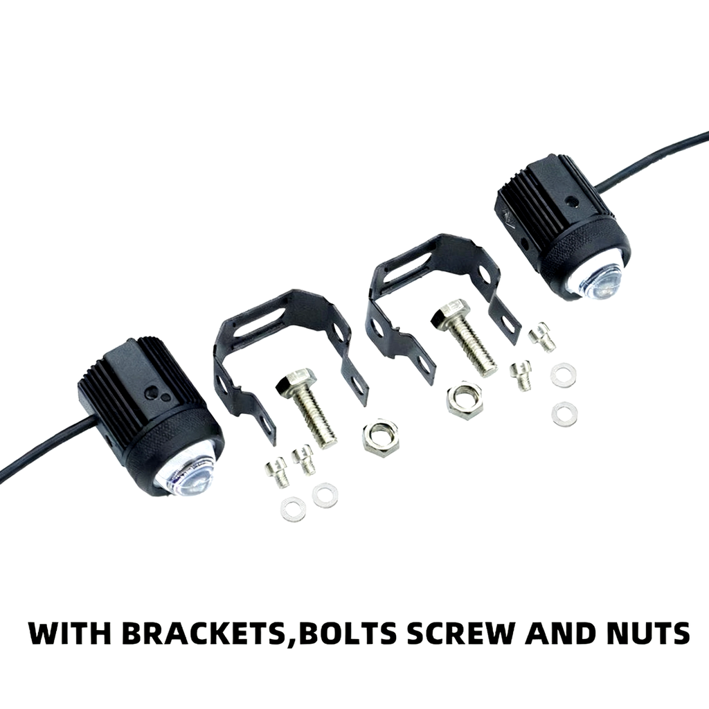 Motorcycle Mini Driving Light Kit - 4-Wire Dual Mode LED Lights in ...