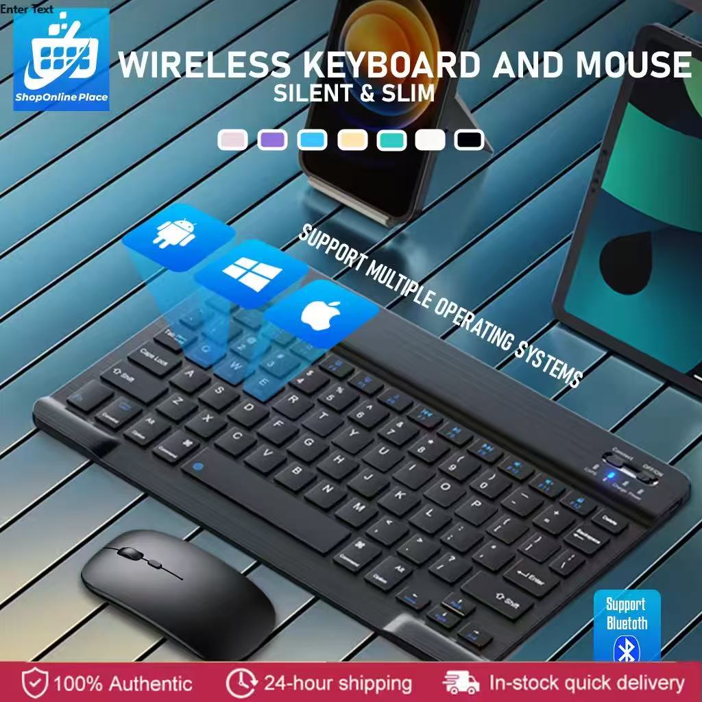 10 inch Bluetooth mobile keyboard and mouse set, rechargeable suitable ...