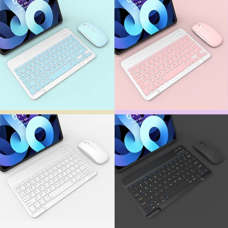 10 inch Bluetooth mobile keyboard and mouse set, rechargeable suitable ...