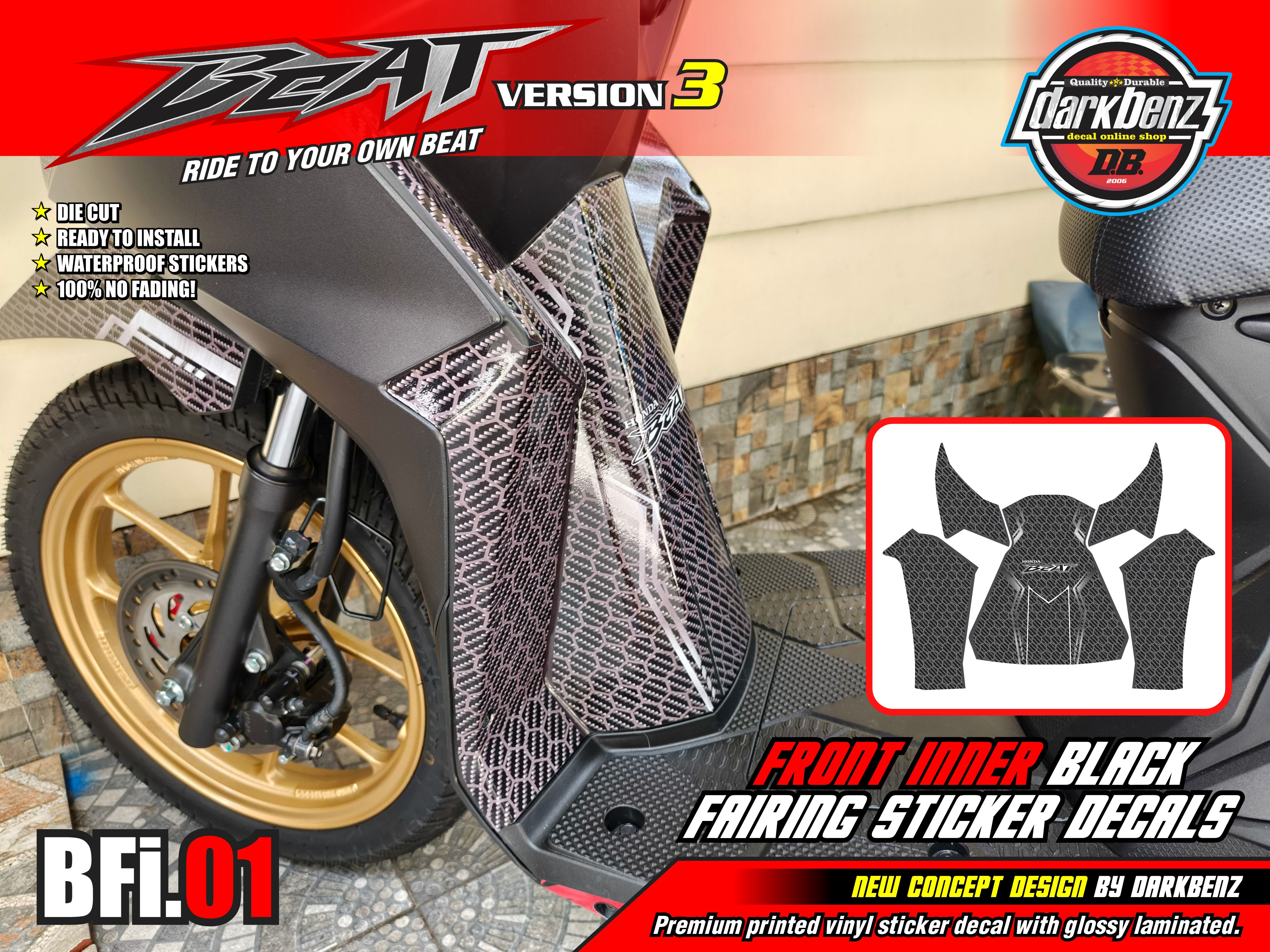 Honda BeAT Version 3 New 20 Concept Quality Printed Sticker Decal ...