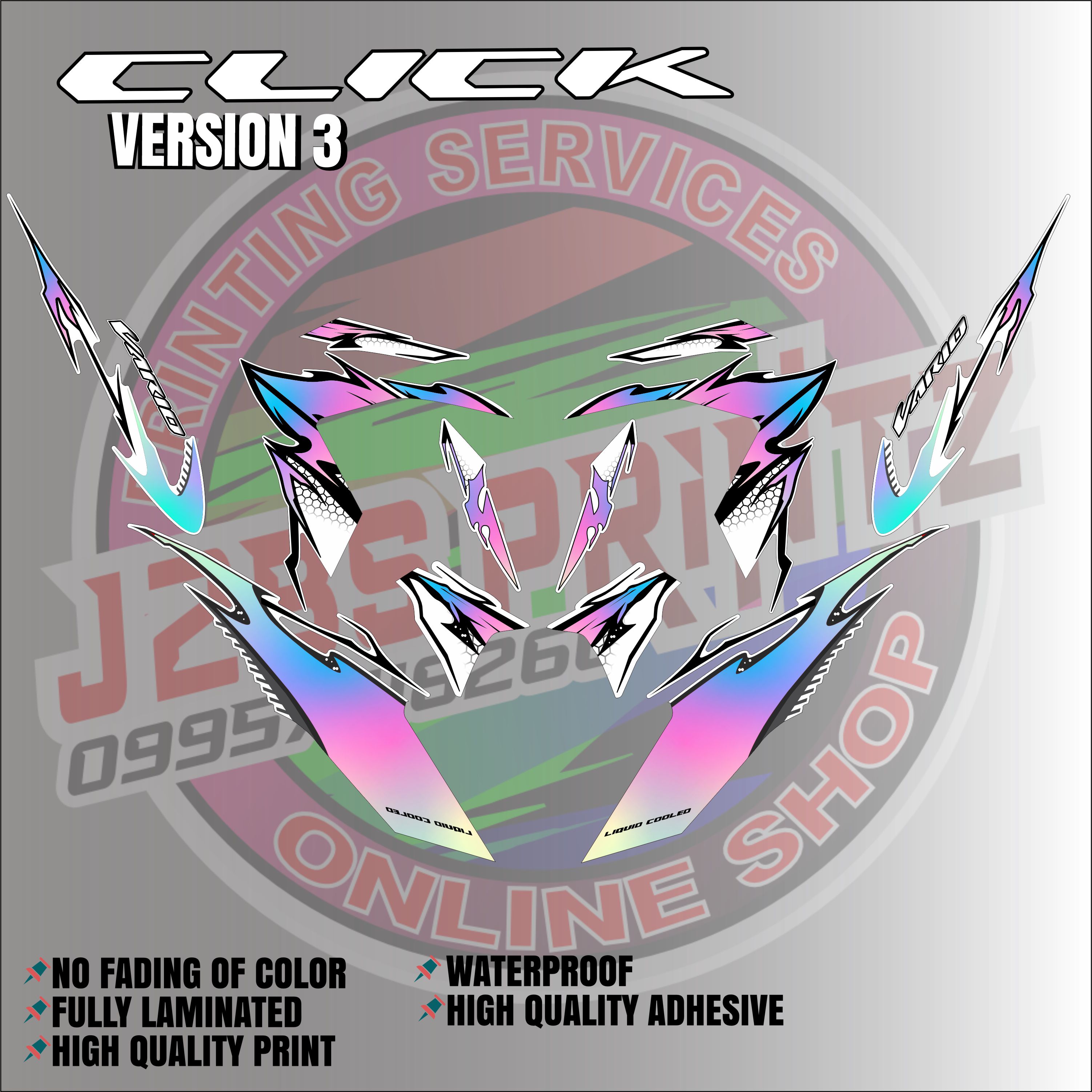 DECALS STICKER FOR CLICK V3 INDO CONCEPT HOLOGRAPHIC AND NON ...