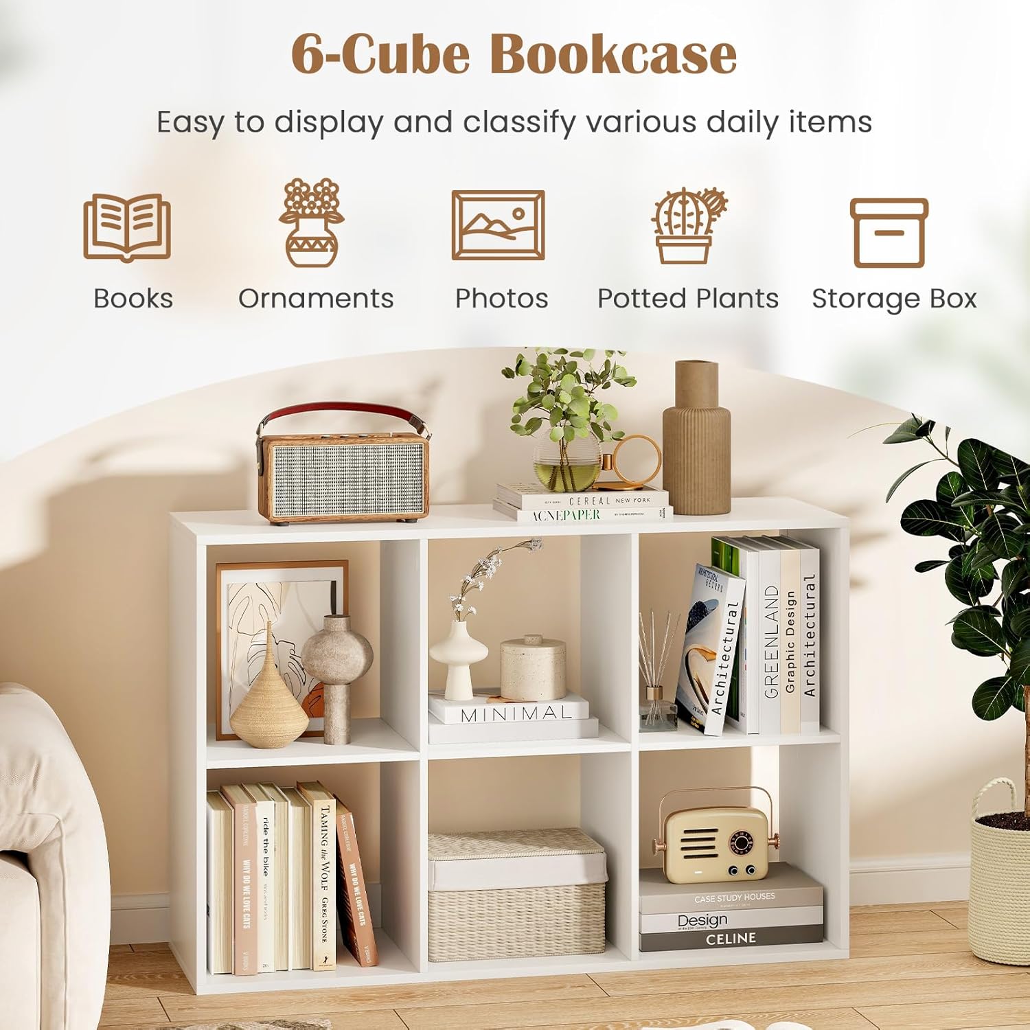 Wooden Book Shelf Toy Organizer Simple Shelf Multifunctional Bookcase ...