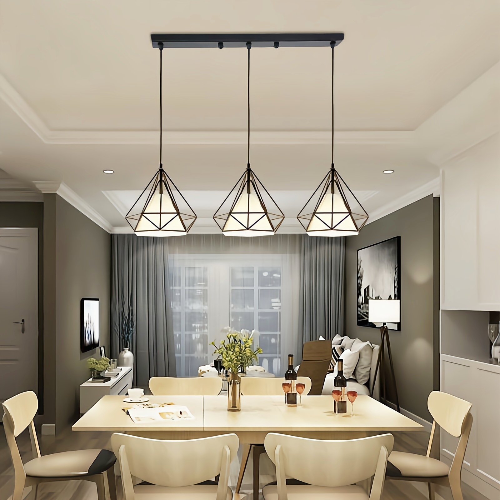 Gecree Pendant Lights Minimalist Personality Retro Living Room light ...